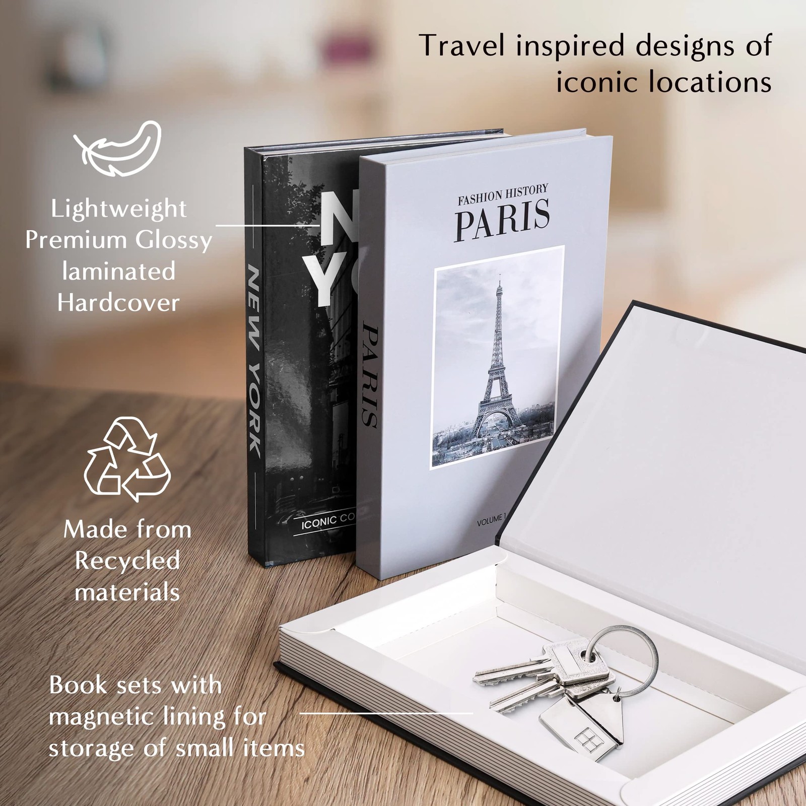 Designer Books Decor Set of 3 Faux/Fake Book for Decoration Aesthetic ...