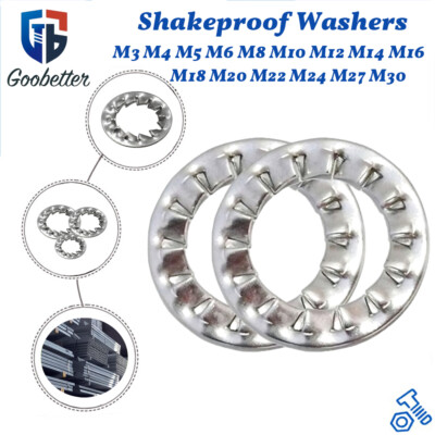 Shakeproof Washers Internal Serrated Lock Washer A2 Stainless Steel M3 ...