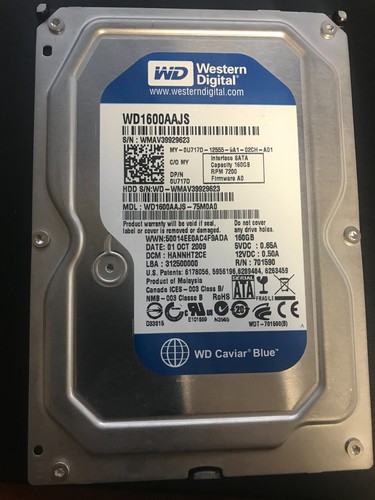 Western Digital Caviar Blue 160 GB Internal Hard Drive -WD1600AAJS ...