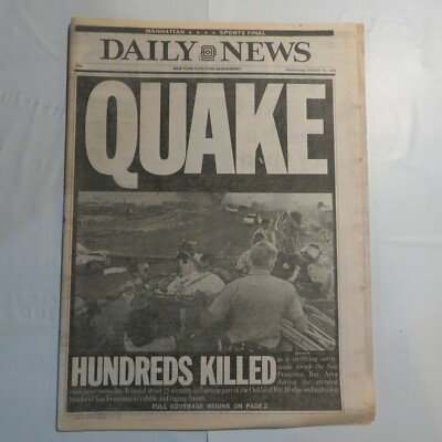 Daily News New York October 18 1989 Quake Killed Hundreds San Francisco ...