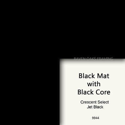 JET BLACK-BLACK CORE-Conservation Matboard-Custom Cut Opening-Picture ...