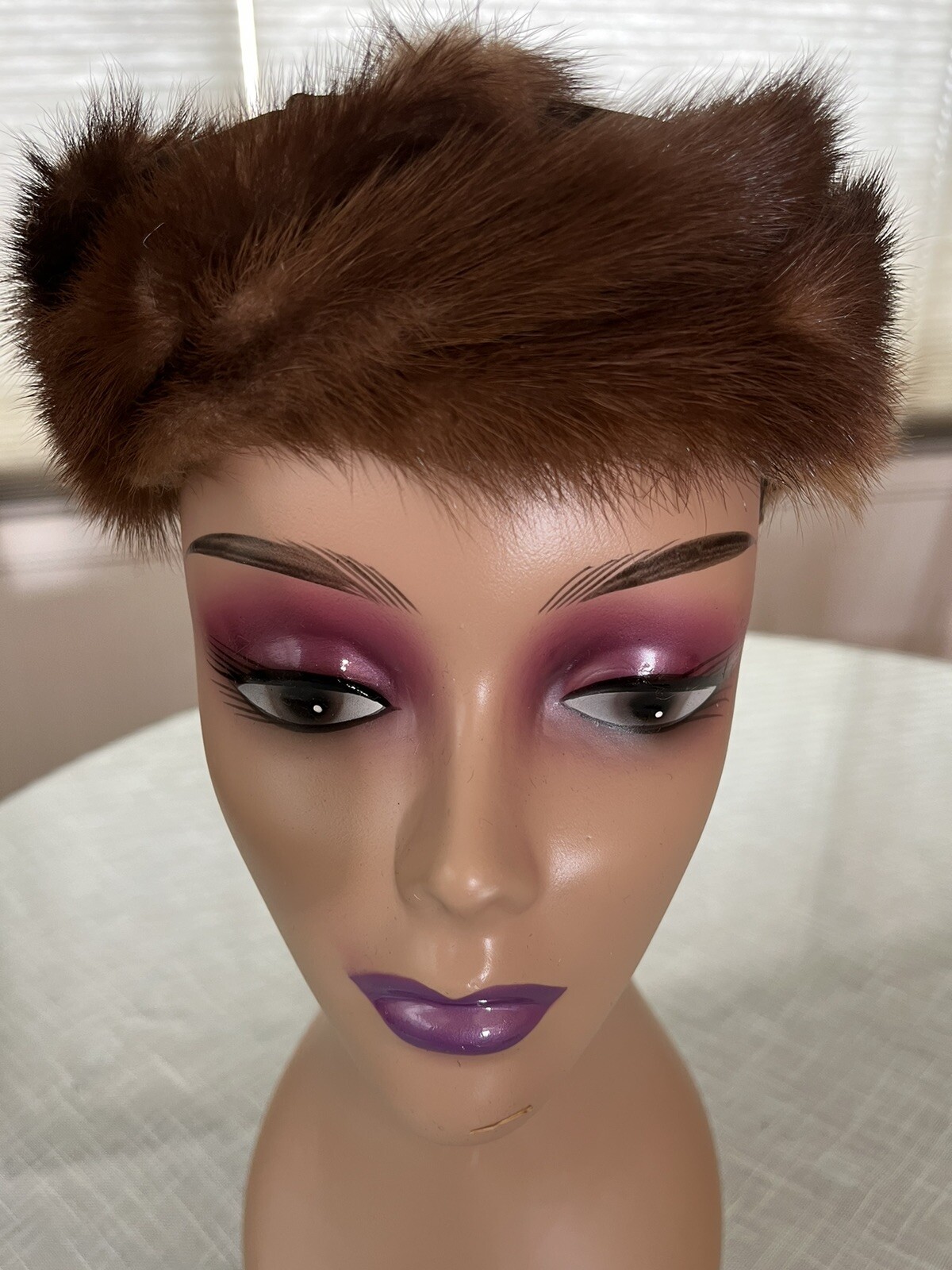 Vintage 1950s RARE PLEATED MINK HAT SHELBERT DESIGNS … - Gem