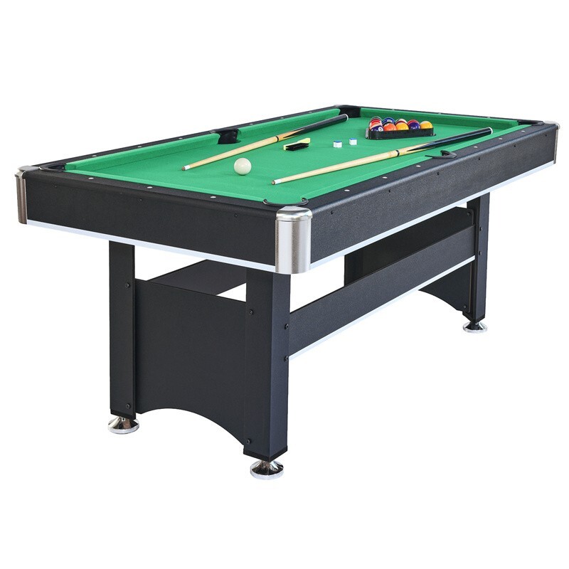 Spartan 6-ft Pool Table with Table Tennis Top - Black with Green Felt ...