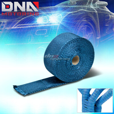 EXHAUST HEADER TURBO MANIFOLD DOWN PIPE RACING BLUE HEAT WRAP 2"X 1/16 ...