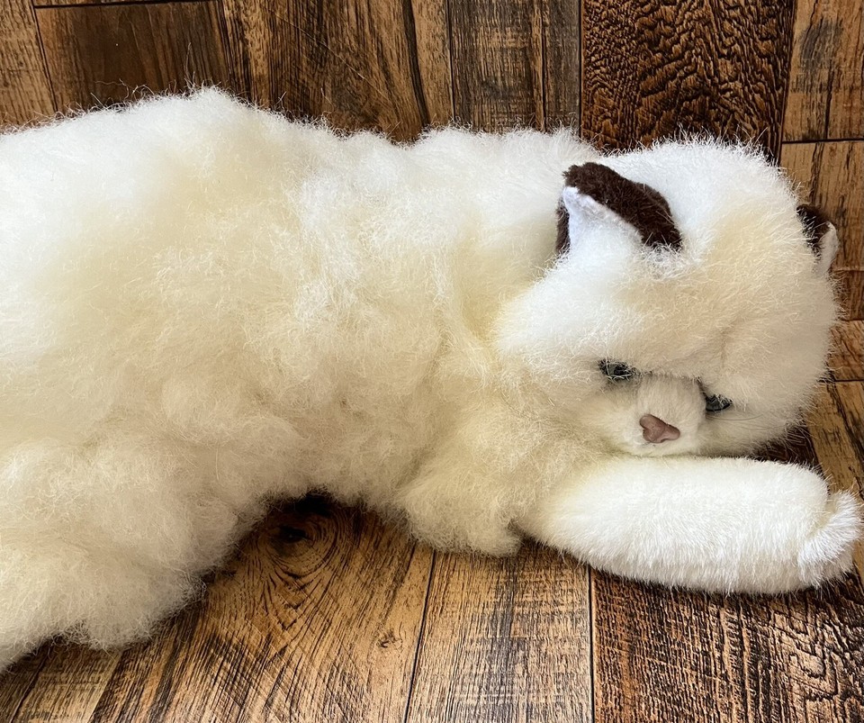 Vintage Russ Cat plush Fluffy Persian Himalayan Kitty Yomiko Wht Grey ...