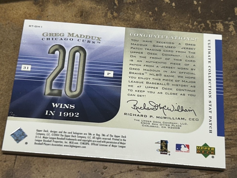 2004 UPPER DECK GREG MADDUX 4 CLR **LOGO** PATCH. | eBay