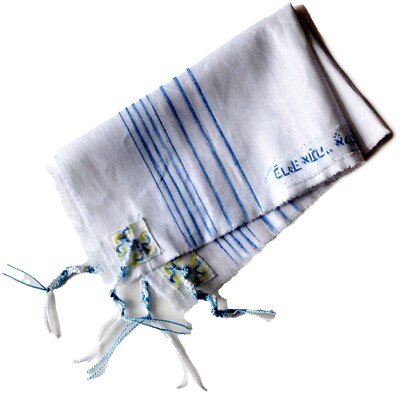 Miniature tallit Jewish praying shawl with tzitzit and atara dollhouse ...