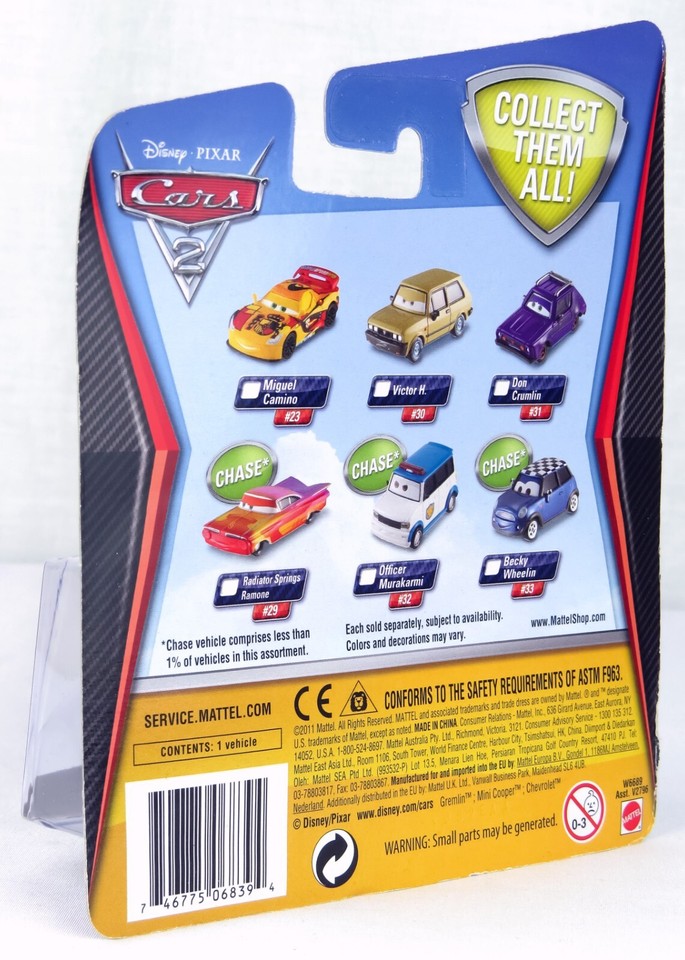 2011 Disney Pixar Cars 2 Becky Wheelin #33 Diecast CHASE Vehicle BNIP ...