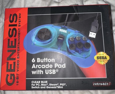 Sega Genesis Retro-Bit Wireless Bluetooth 8-Button Controller ...