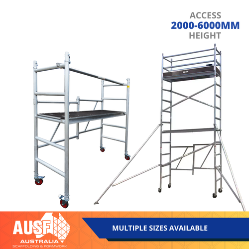 2/3/4/5M Mobile Scaffold Foldable Tower 225KG Capacity Adjustable ...