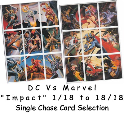 DC versus vs Marvel - "Impact" - Single Chase Card Selection 1/18 to 18 ...