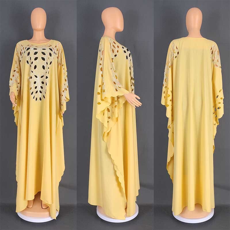 African Dashiki Long Maxi Dress Women Muslim Abaya Robe Kaftan Oversize ...