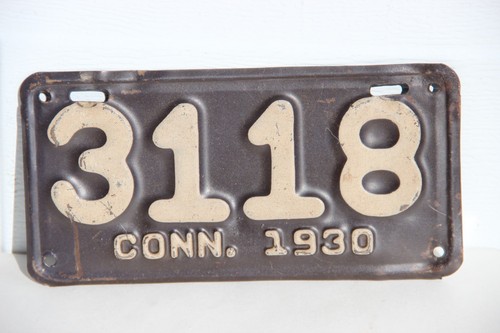1930 Connecticut Motorcycle license plate 3118 | eBay