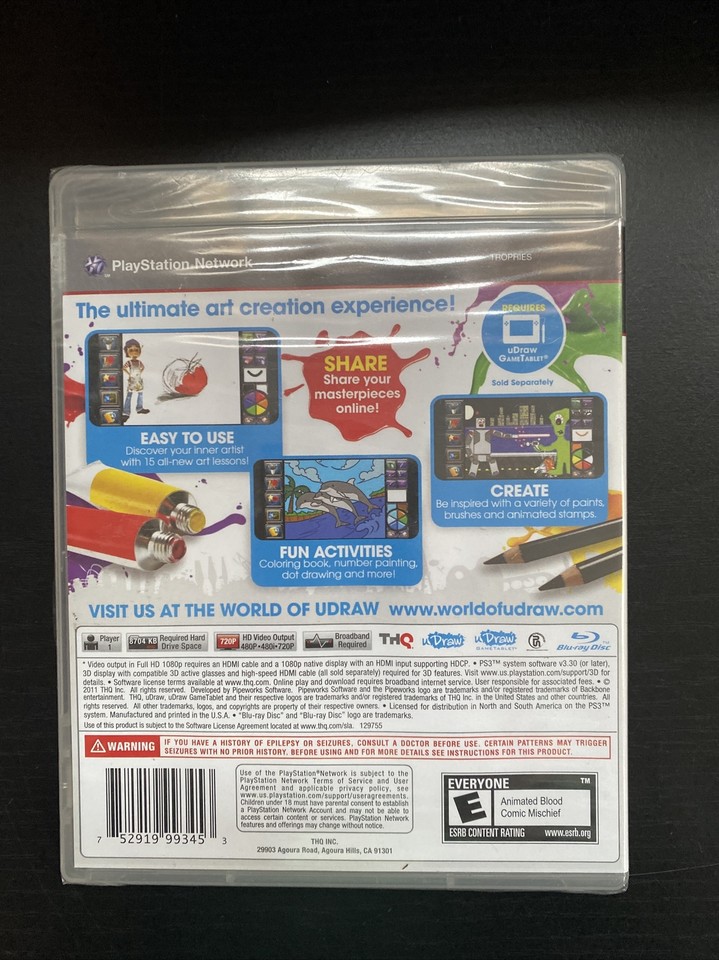 uDraw Studio Instant Artist (Playstation 3) PS3 NEW. Brand New Sealed ...