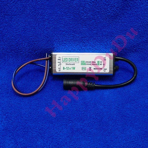 Waterproof AC LED Driver 8~12x1W 300mA Power Supply Lamp Light Bulb 9W ...