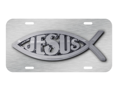 Jesus Vehicle Front License Plate Cristo Christ Baptist Love Fish ...
