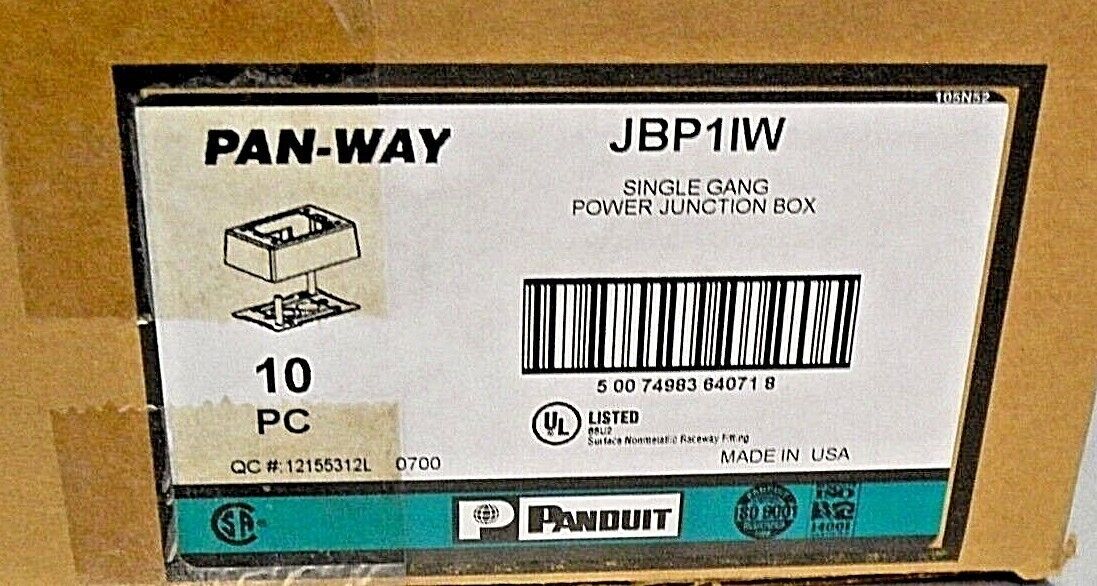 PANDUIT PAN-WAY JBP1IW PVC 1-GANG 2PC JUNCTION LOT OF 20 | eBay