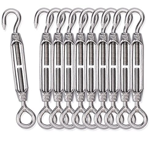 M4 Turnbuckle,5/32" Thread Stainless Steel Hook & Eye Stainless Steel ...