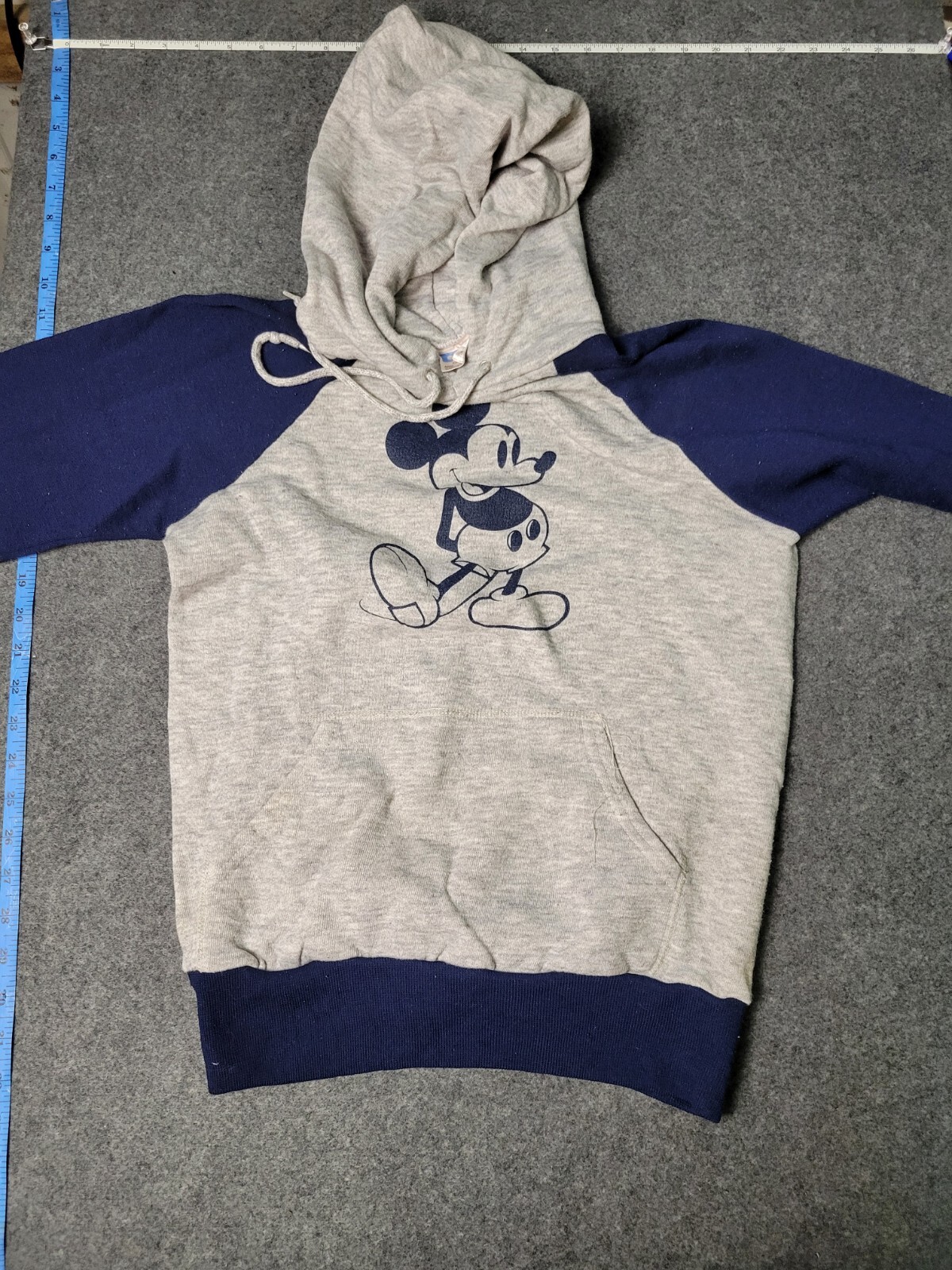 Vintage 1980s Disney Mickey Mouse Grey Hooded Sweatsh… - Gem