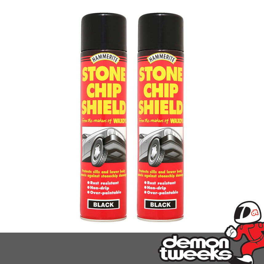 Hammerite Stone Chip Shield Aerosol Spray Paint, Black – Pack of 2 x ...