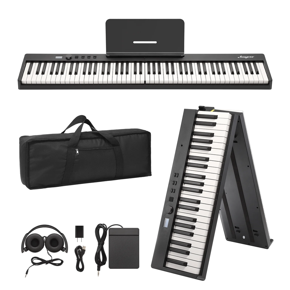 Foldable Piano Keyboard, Porable 88-Key Elecronic Piano wih Lighweigh ...