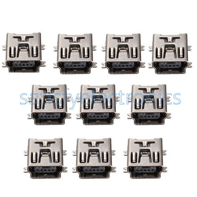 50PCS Mini USB SMD 5 Pin Female Mini B Socket Connector Plug | eBay
