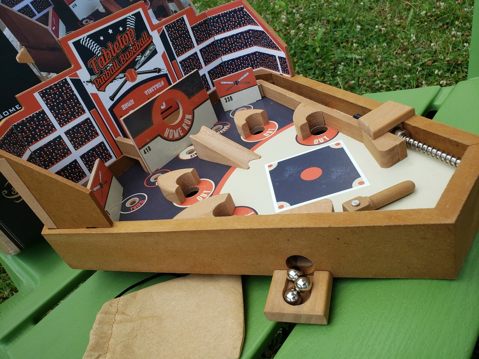 Wembly Vintage Baseball Wooden Pinball Game Tabletop rare handsome | eBay