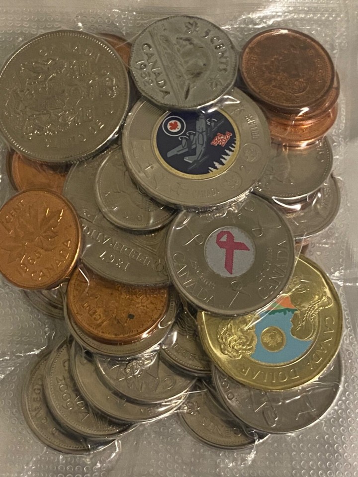Canadian Coin Collection - Pack of 50 Random Coins $2 $1 50C 25C 10C 5C ...