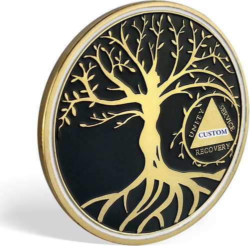 Personalized Custom Sobriety Coin Tree of Life AA Coin Chip Sobriety ...