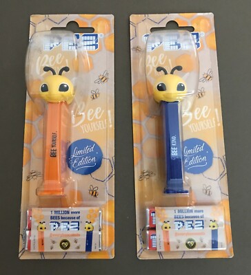 2021 Pez Bee Yourself set of 2 Blue and Orange limited edition | eBay