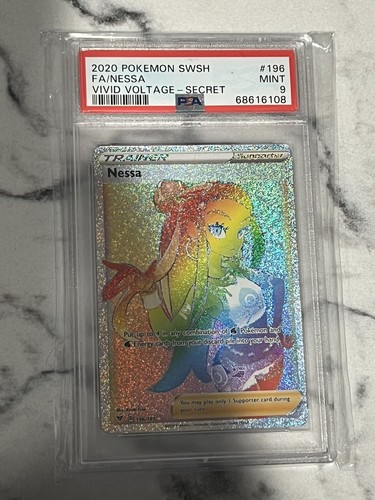 2020 Pokemon SWSH Vivid Voltage #196 Full Art Trainer NESSA Secret ...