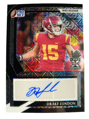 2022 Leaf Pro Set Metal Black Mojo #DL1 Drake London Autograph RC #3/5 ...