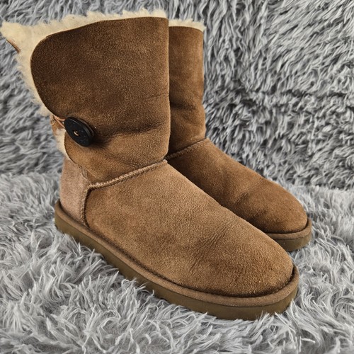 UGG Australia Baily Button II 5803 Women 7 Chestnut Fur Lined Sheepskin Boots | eBay