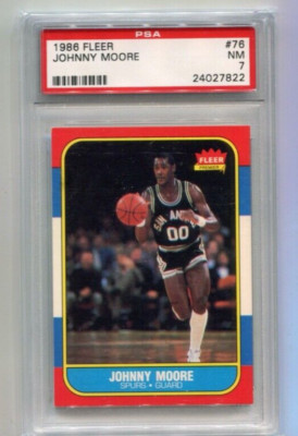 1986-87 Fleer - JOHNNY MOORE - Rookie Card #76 - SAN ANTONIO SPURS PSA ...
