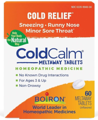 Boiron Coldcalm ColdRelief Natural Meltaway 60 Tablets Unflavored Exp ...