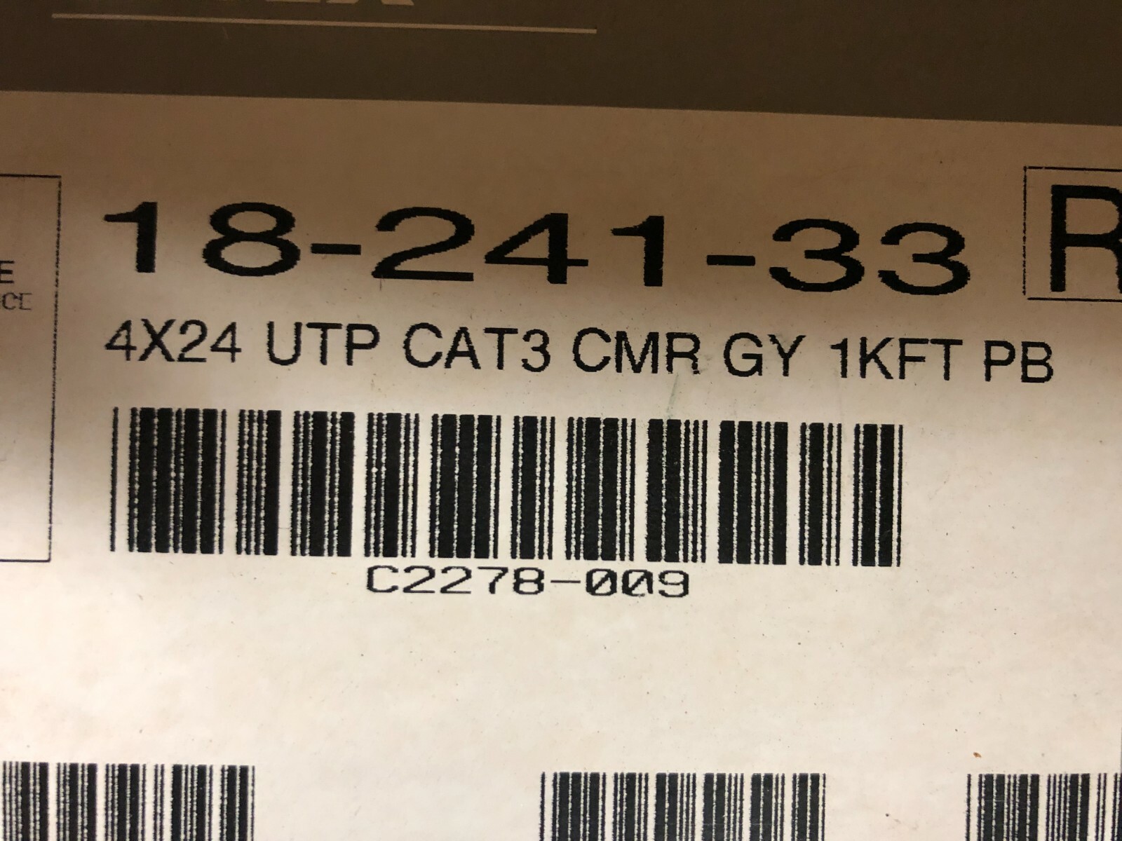 100' Superior Essex 18-241-33 4 Pair 24 AWG UTP Cat 3 CMR Telephone ...