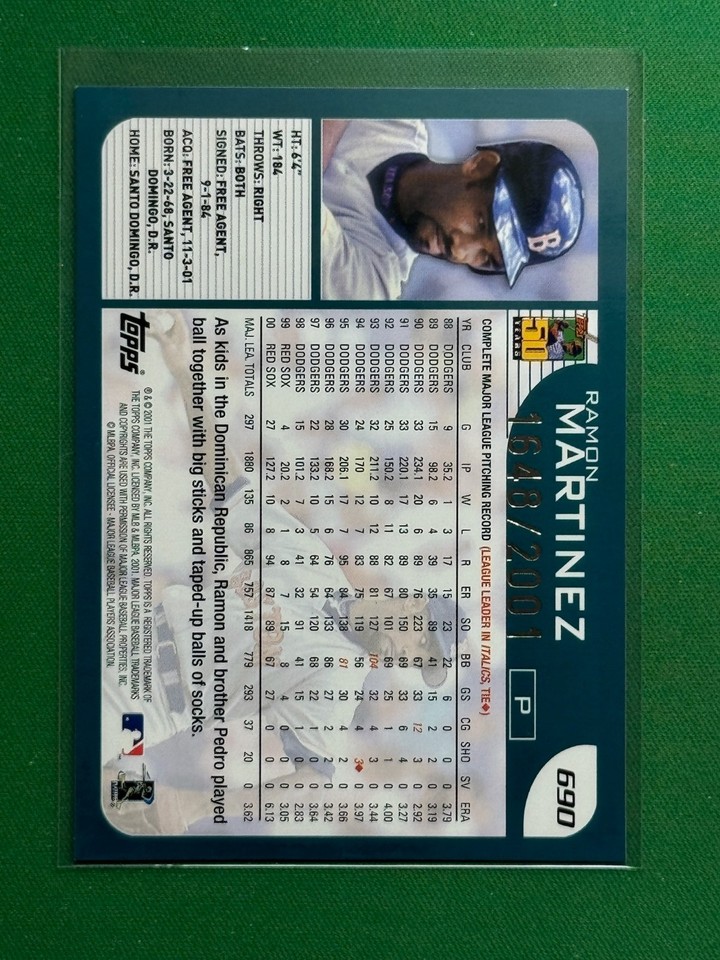 2001 Topps Baseball Gold Parallel #690 Ramon Martinez /2001 | eBay
