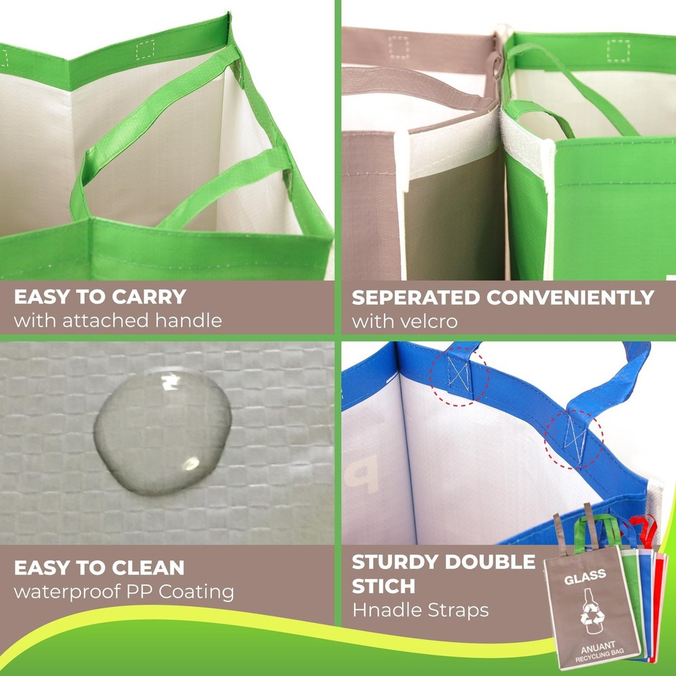 Separate Recycling Waste Bin Bags for Kitchen Office in Home - Large ...