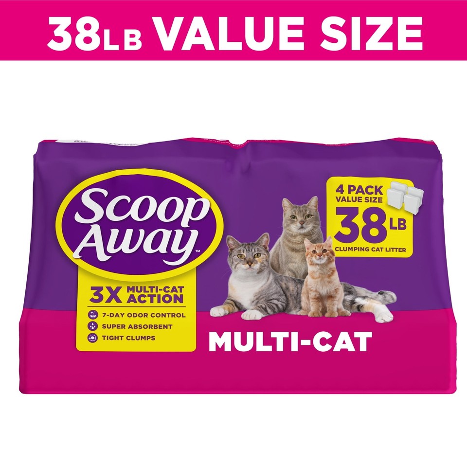 3 pack Non-Toxic Multi Cat Litter With Meadow Fresh Scent 38 lb Box Cat ...