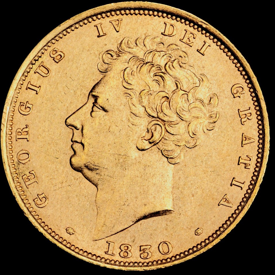 1830 GREAT BRITAIN FULL GOLD SOVERIGN STUNNING GEM CONDITION RARITY ...