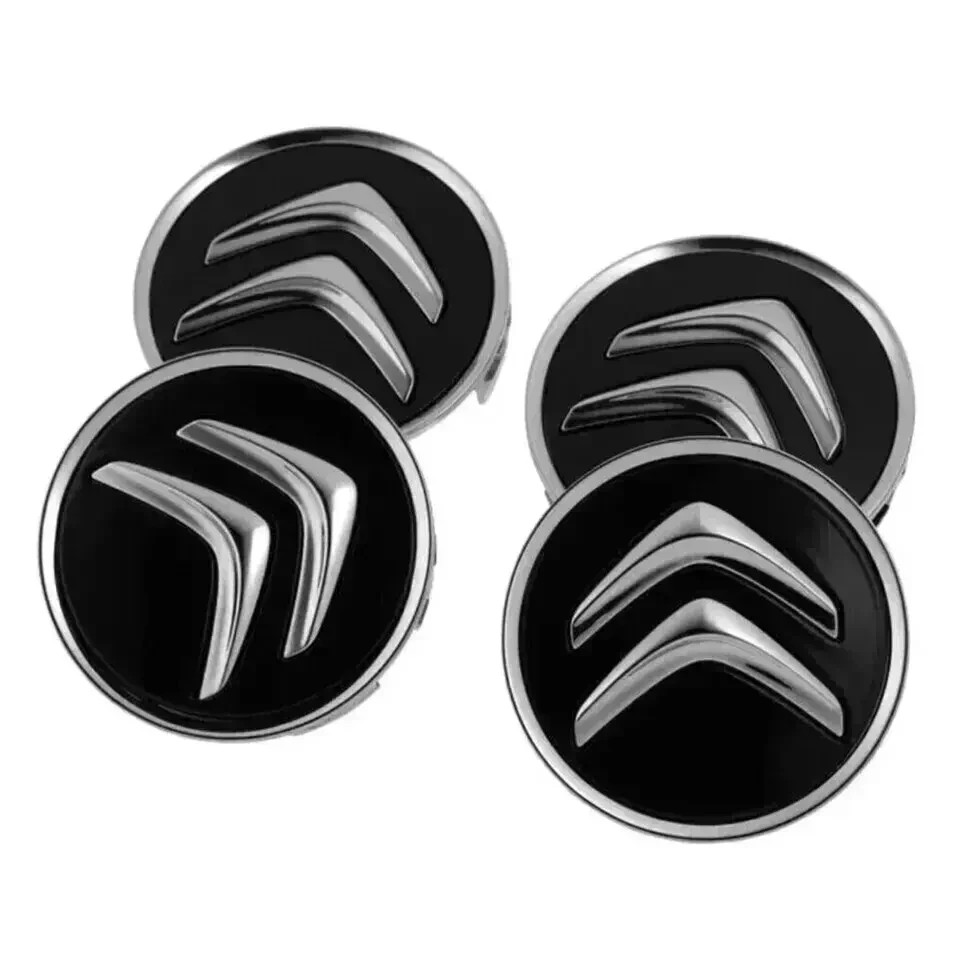 4x Citroen 60mm Alloy Wheel Centre Hub Caps in Black C1 C3 C4 DS3 Most ...