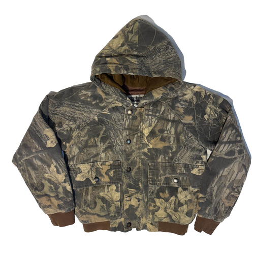 Vintage Jerzees Oudoors Kids Hunting Camo Jacket - Large 90s Zip Up ...