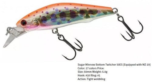 Bassday Sugar Minnow Bottom Twitcher 50ES Sinking Lure 5 grams M-428 ...