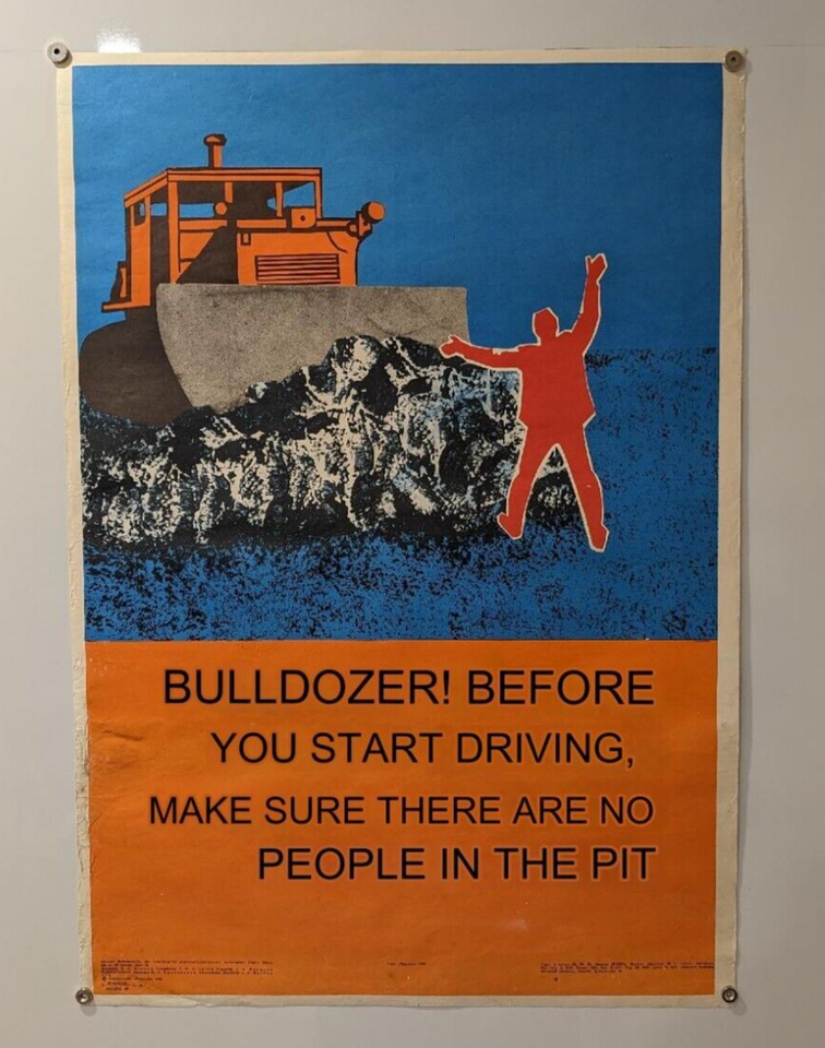 BULLDOZER ! BEFORE ! / Original Poster / industrial Soviet Design 1980 ...
