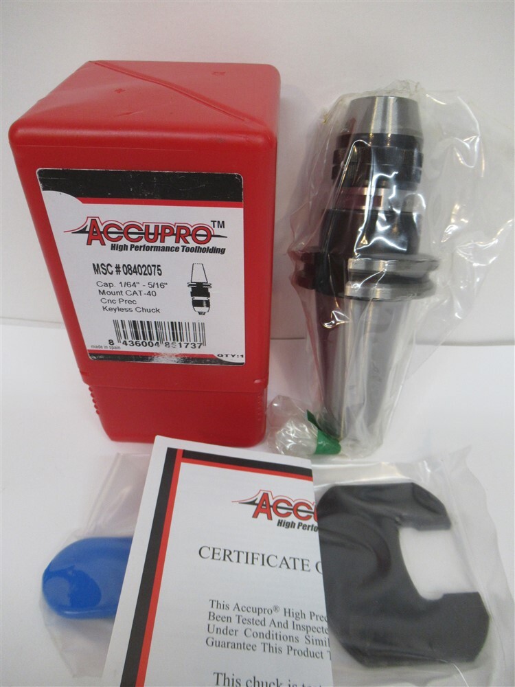 Accupro 08402075, 1/64" to 5/16", CAT-40 Mount, CNC Precision Keyless ...