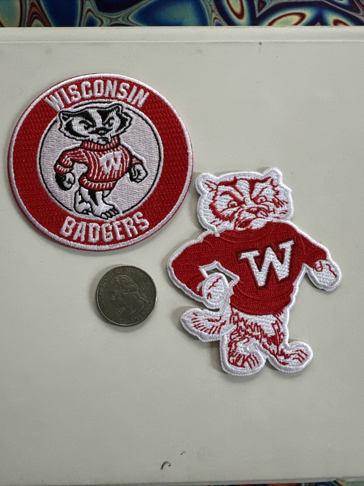 (2 WISCONSIN U Wisconsin Badgers Embroidered Iron on Patches Patch Lot ...