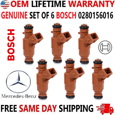 Genuine BOSCH Set of 6 Fuel Injectors for 03-08 Mercedes-Benz V6 V8 ...