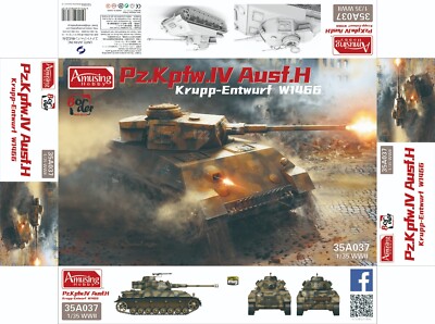Amusing Hobby 1/35 scale Pz.Kpfw.IV Ausf.H Krupp-Entwurf W1466 #35A037 ...