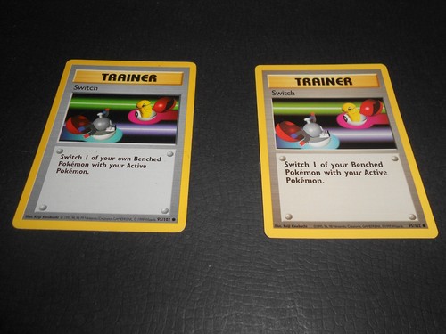 2 x POKEMON CARDS BASE SET 1999 - TRAINERS - SWITCH 95/102 - SHADOWLESS ...