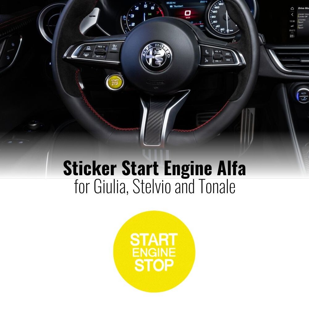 Stickers Start Engine for Alfa Romeo Giulia Stelvio And Tonal, Yellow ...
